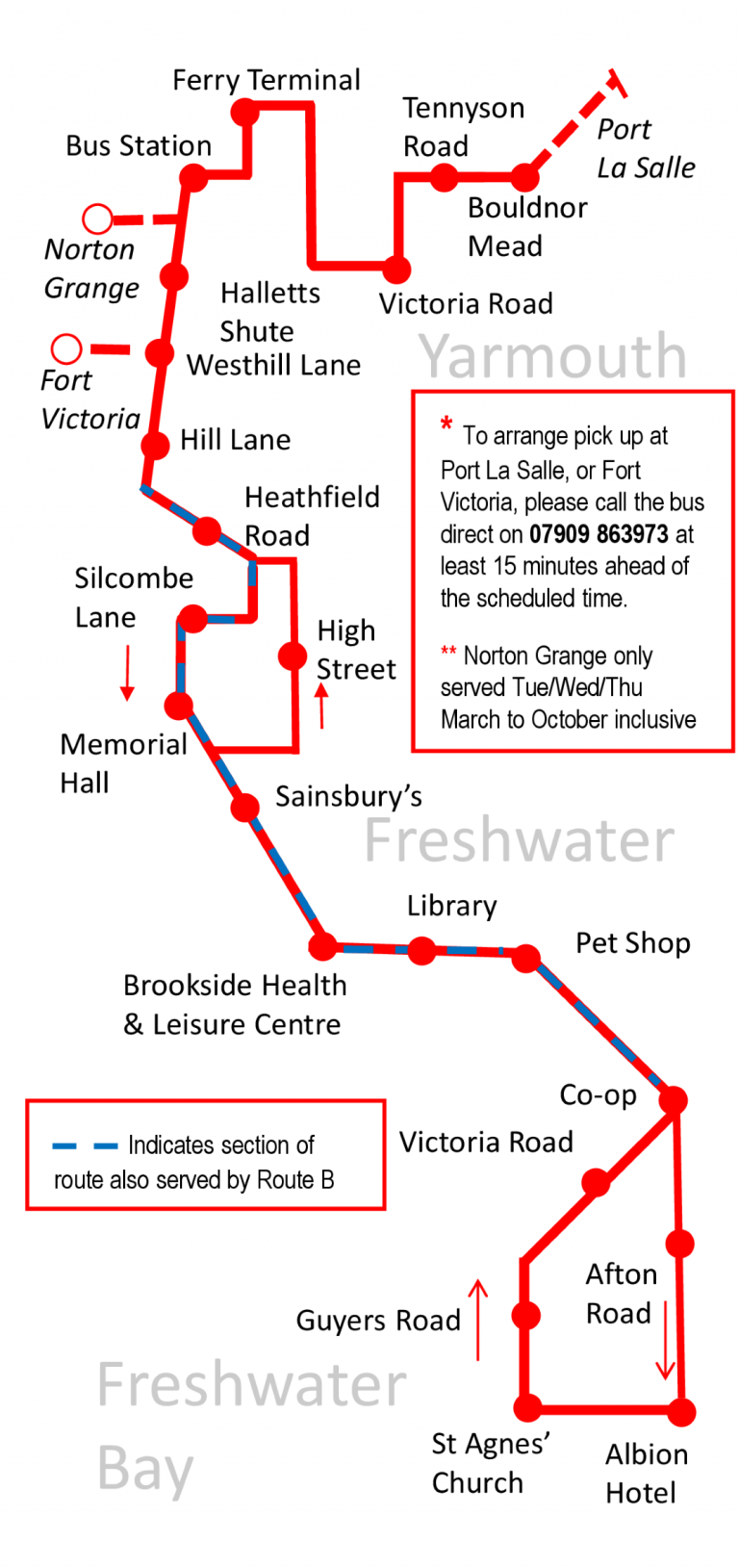 FYT Bus, Freshwater, Yarmouth & Totland Bus Service » Route A