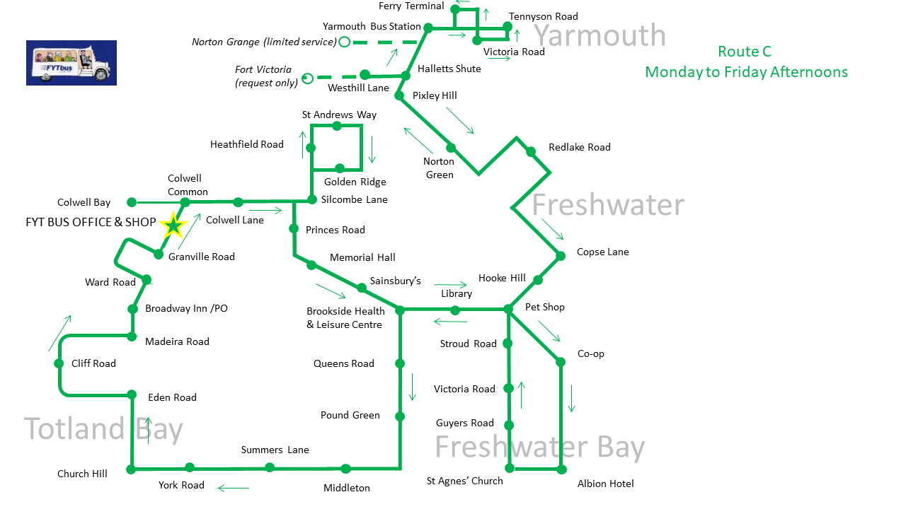 Route C - FYT Bus, Freshwater, Yarmouth & Totland Bus Service